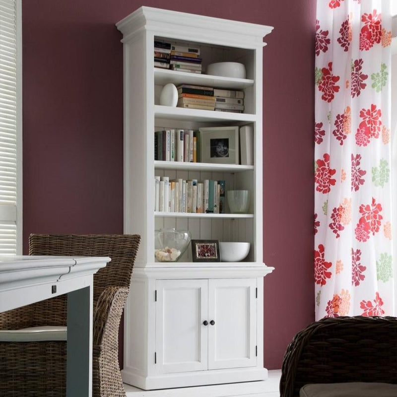Halifax Slim Hutch Bookcase - White